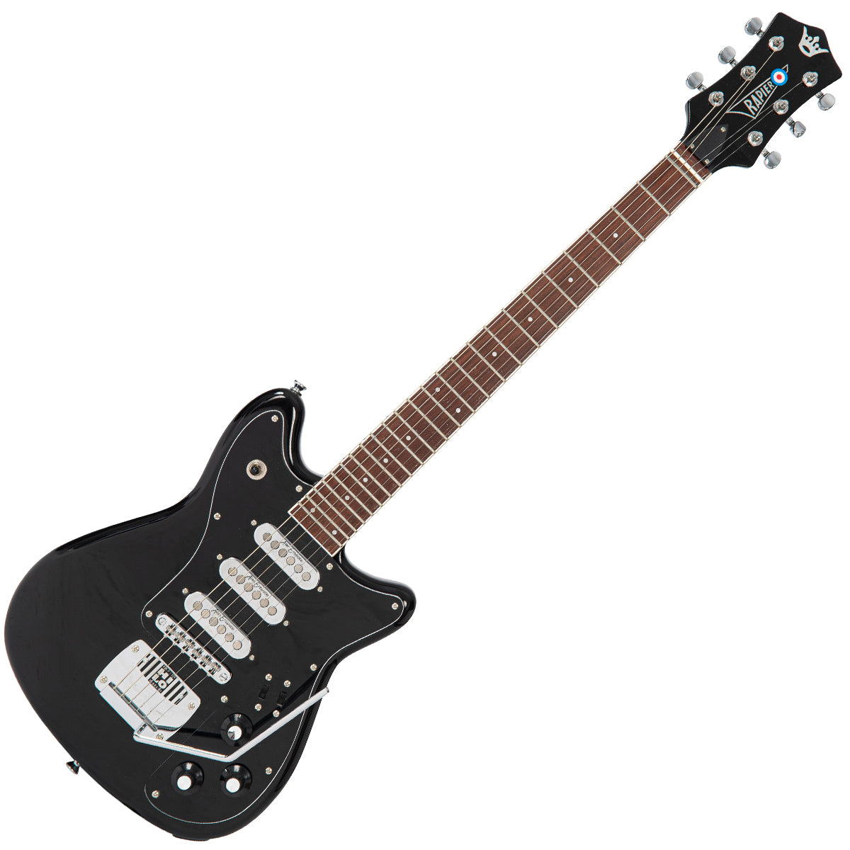 Rapier Mercury Electric Guitar ~ Gloss Black – folkiesmusic